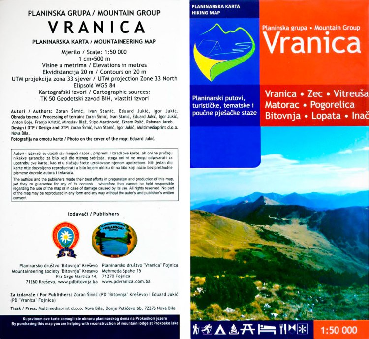 Planinska grupa Vranica – planinarska karta – PLANINARENJE sa Bracom ...